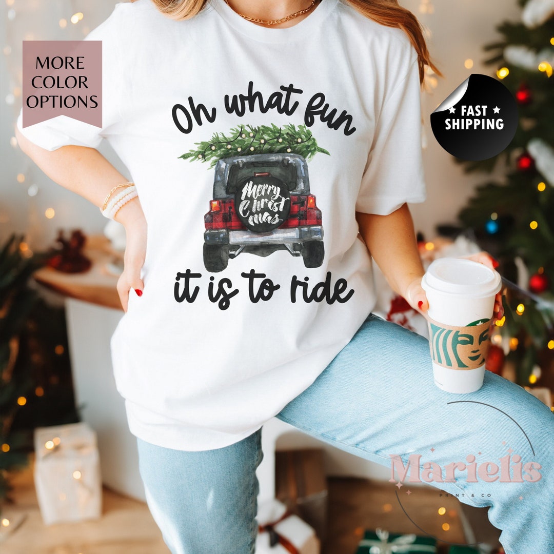 Oh What Fun off Road Merry Christmas Sweater Cozy Crewneck Santa ...