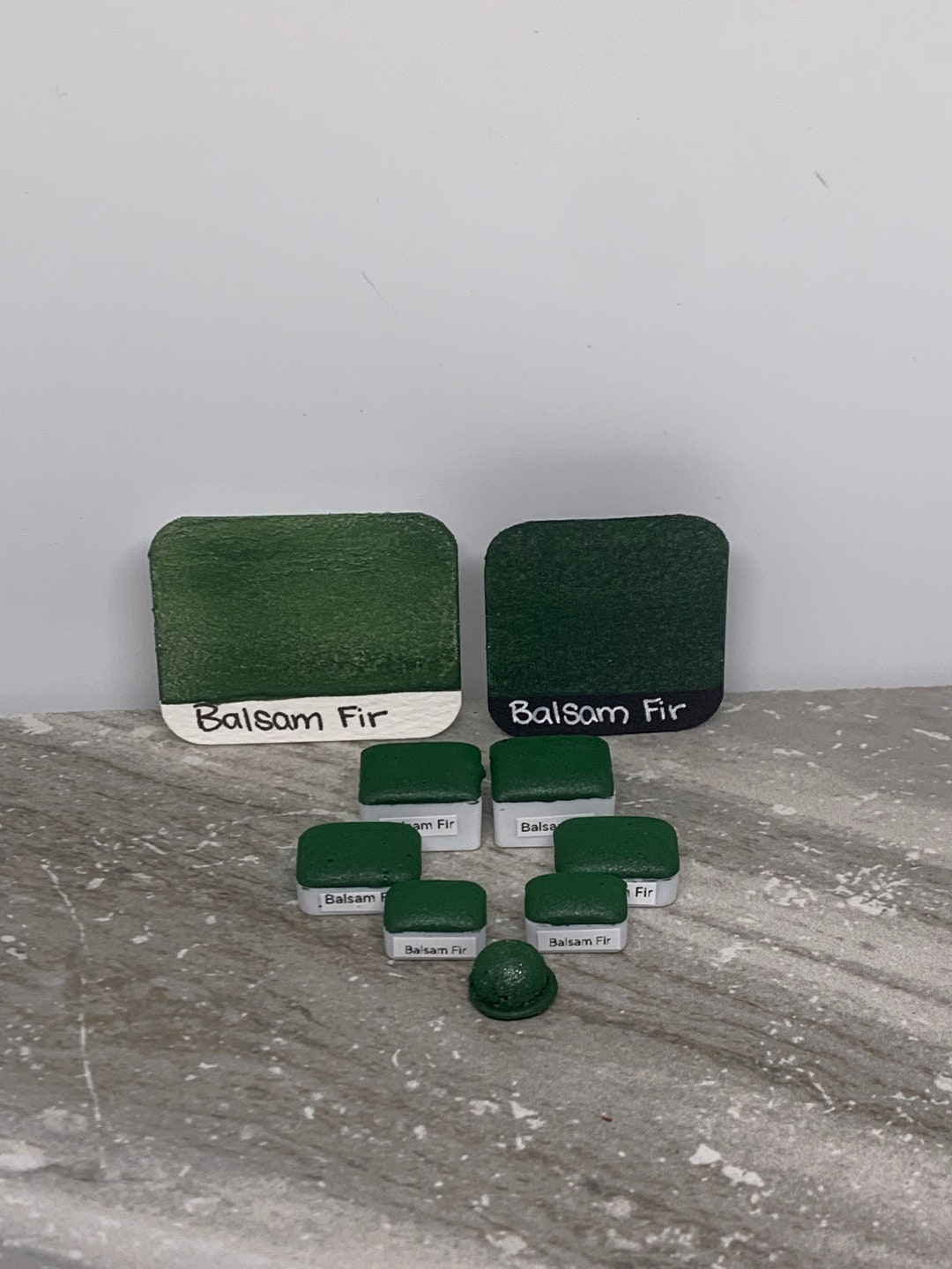 Balsam Fir- Green Shimmer Watercolor Paint - Linabeansstudio - Etsy