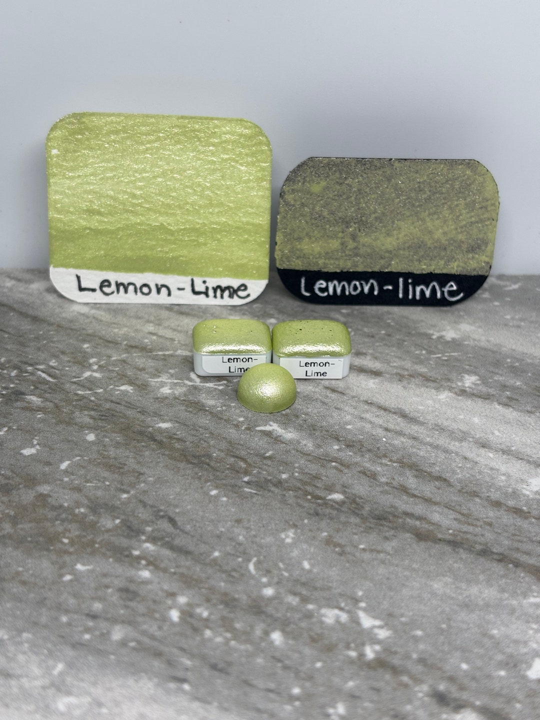 Lemon-lime - Pale Yellow Green Metallic Watercolor Paint ...