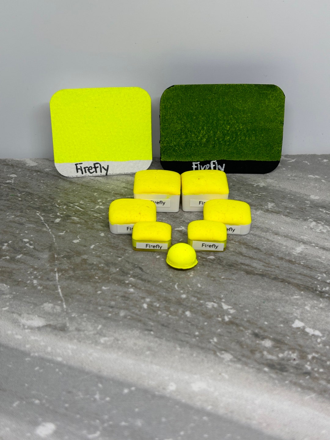 Firefly- Neon Yellow Matte Watercolor Paint- Linabeansstudio - Etsy