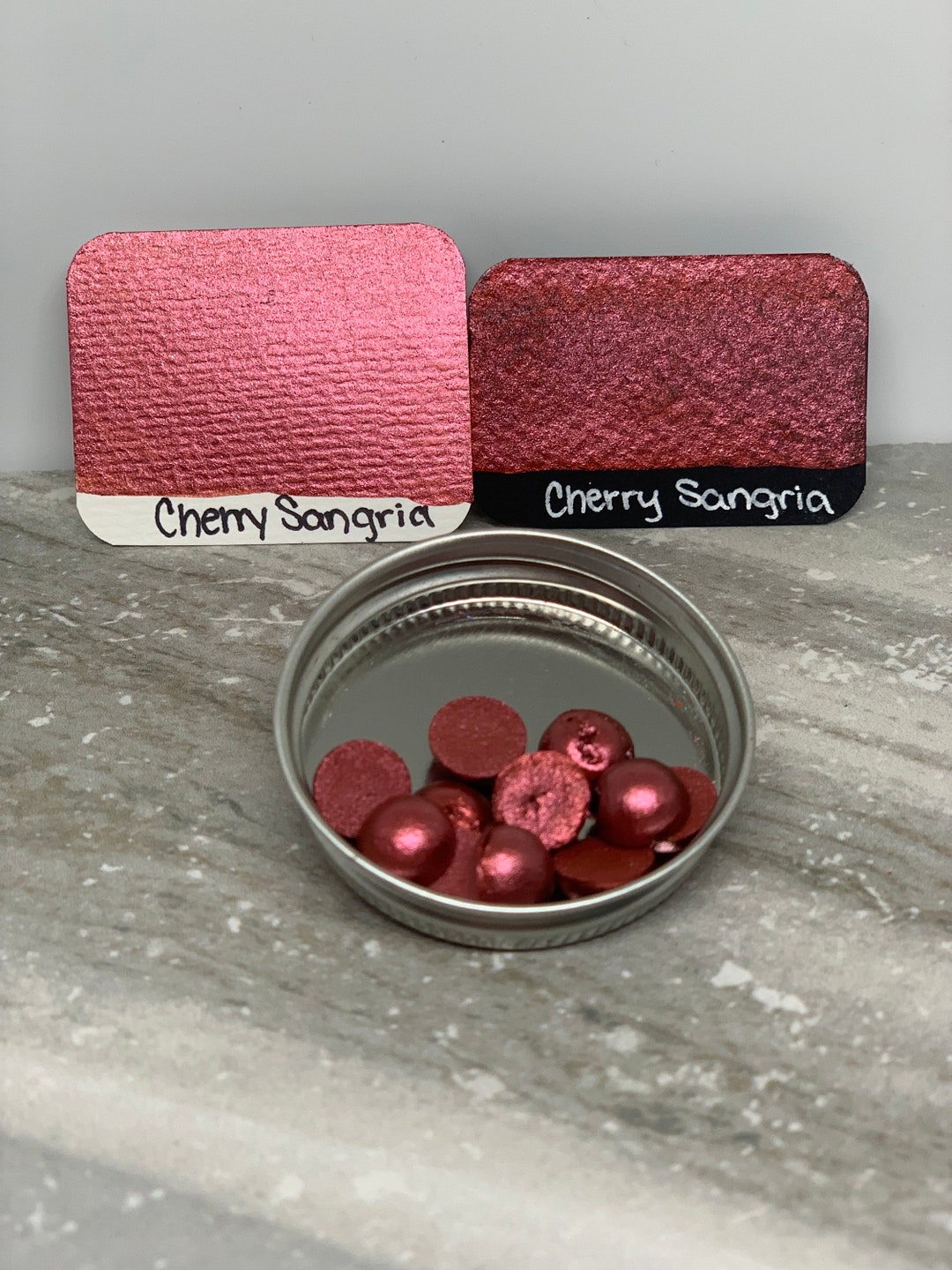 Cherry Sangria- Dark Red Metallic Watercolor Paint - Linabeansstudio - Etsy