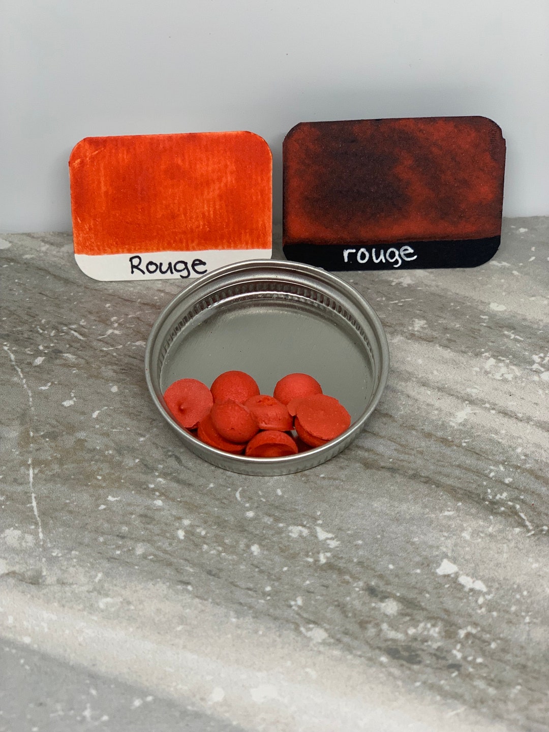 Rouge- Orange Red Matte Watercolor Paint With Subtle Shimmer ...