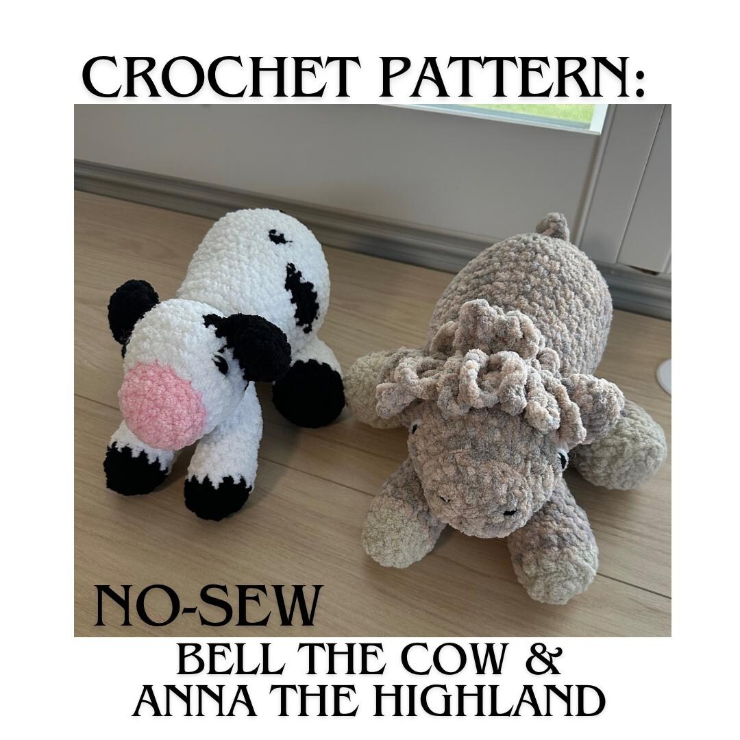Crochet Pattern: No-sew Cow Pattern - Etsy