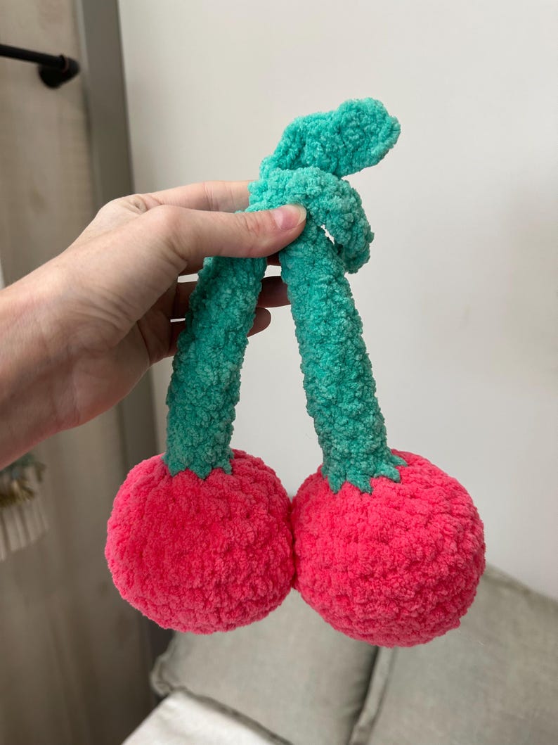Crochet Pattern: Cherries! Cherry Plush & Keychain - Etsy