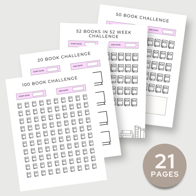 21-page Printable Reading Log - Etsy