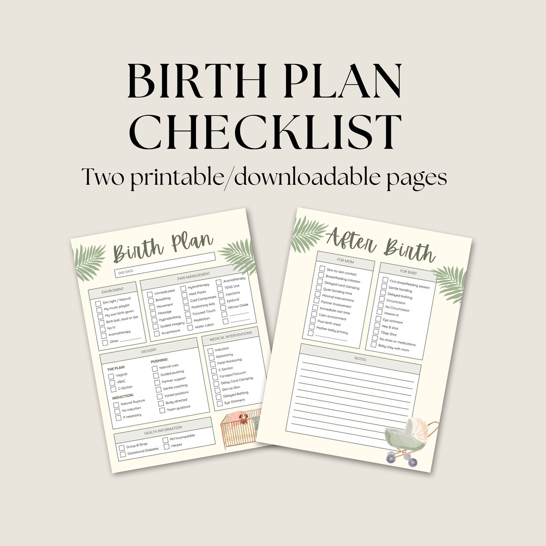 Birth Plan Checklist: Your Step-by-step Guide to a Prepared and ...