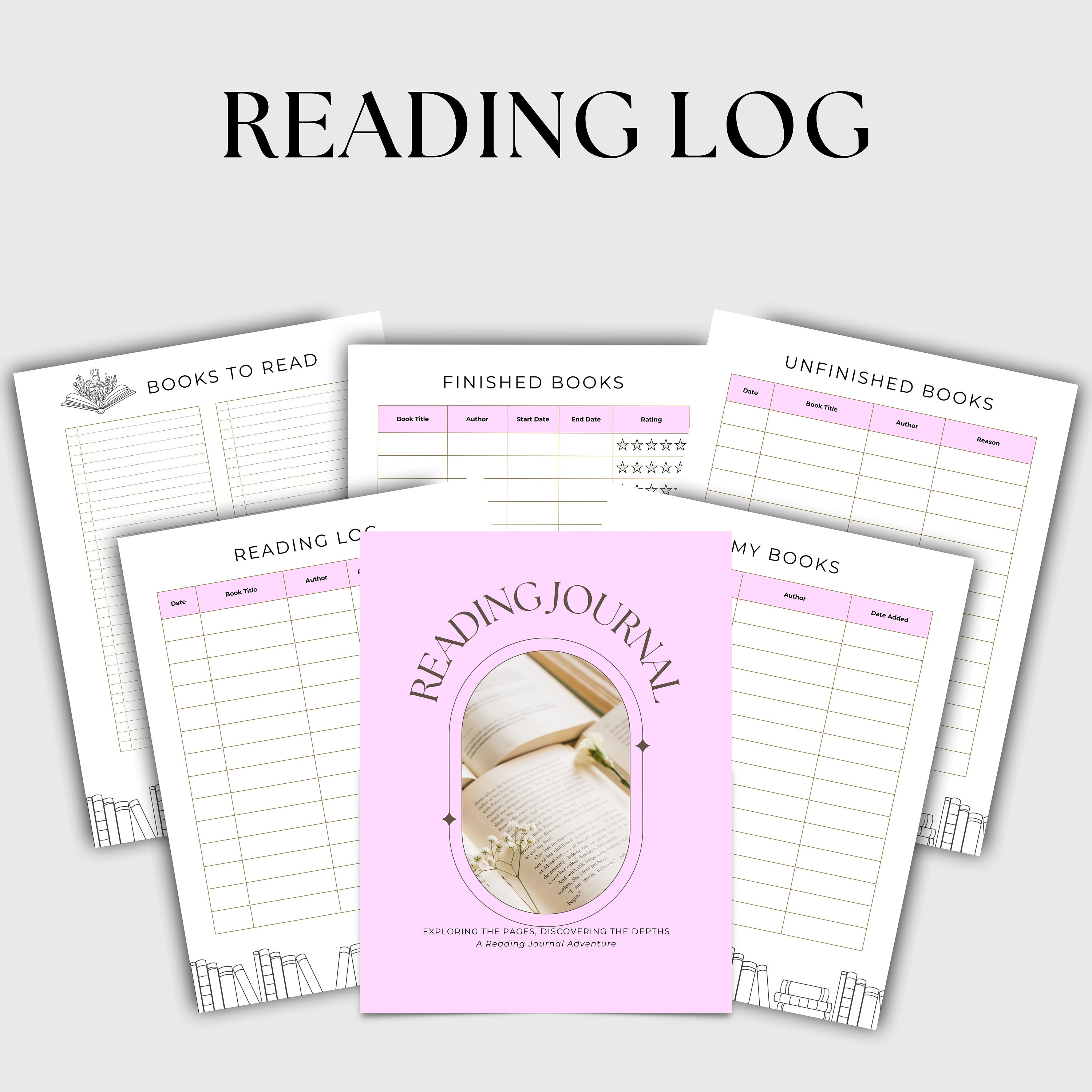 21-page Printable Reading Log - Etsy