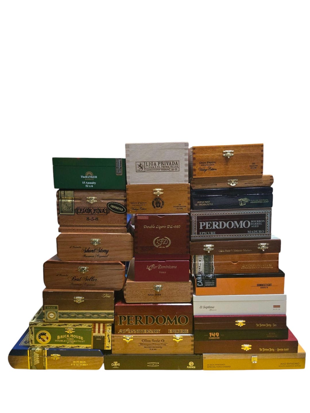 Mystery 5-pack of Metal Hinged Wooden Cigar Boxes: Pack of 5 Randomly ...