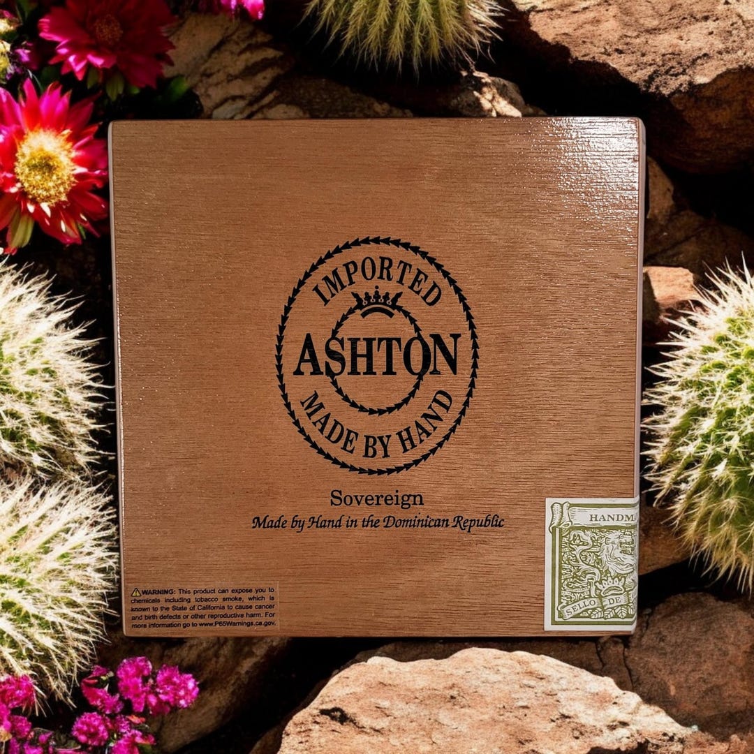 Empty Ashton Cigar Box: Sovereign. Velvet Lining Available. Dominican ...