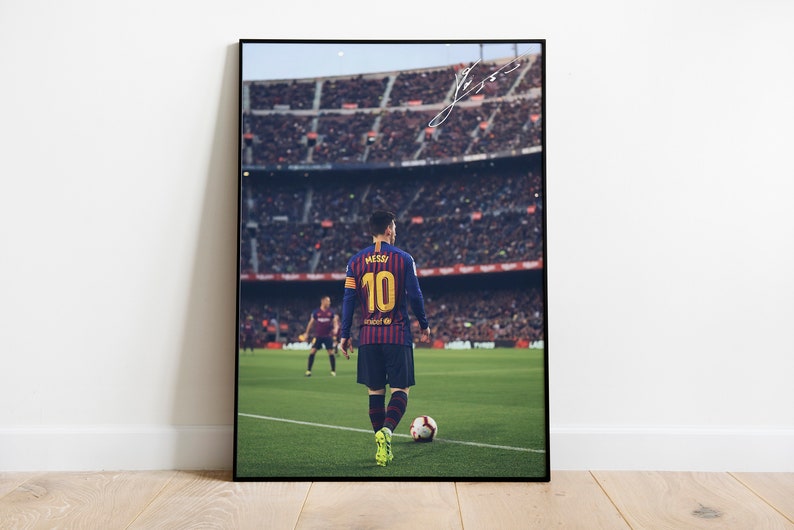 Lionel Messi Poster, Signed Lionel Messi Soccer Poster, Messi Soccer ...