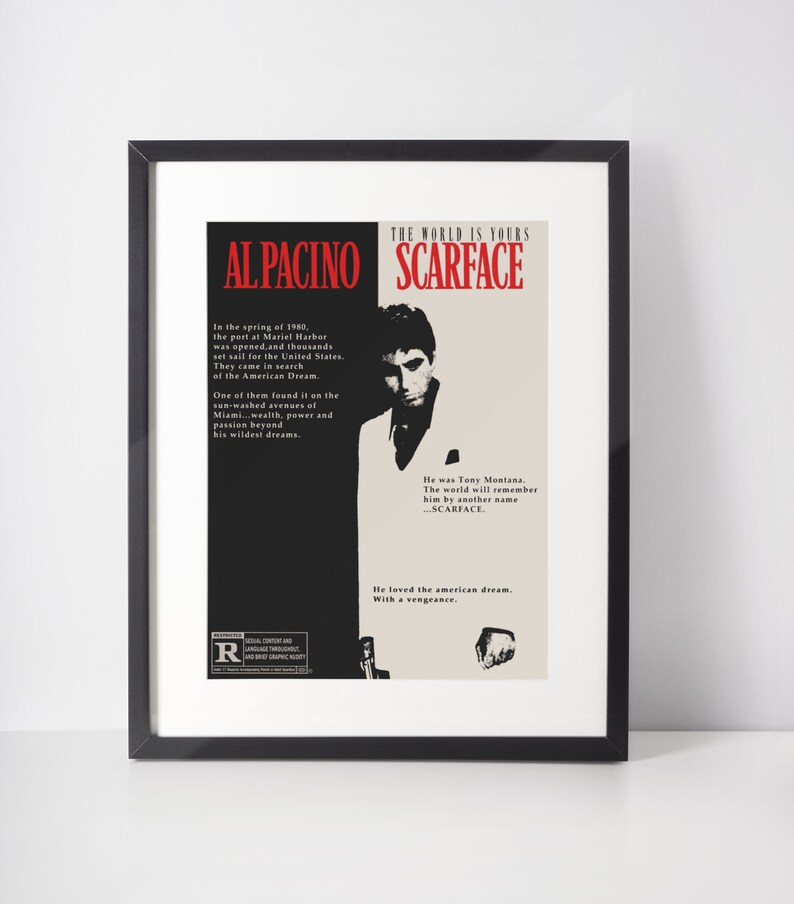 Scarface Movie Poster High Quality Printable Wall Art Decor Gift for ...