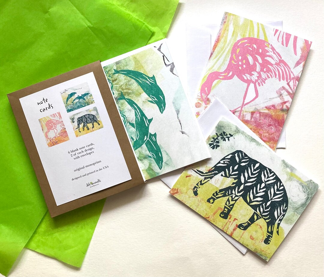 Set of 6 Blank Folded Note Cards With Envelopes - Etsy