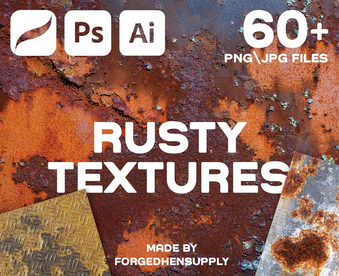 60+ Rusty Metal Textures: PNG JPG Overlays (digital Download) - Etsy