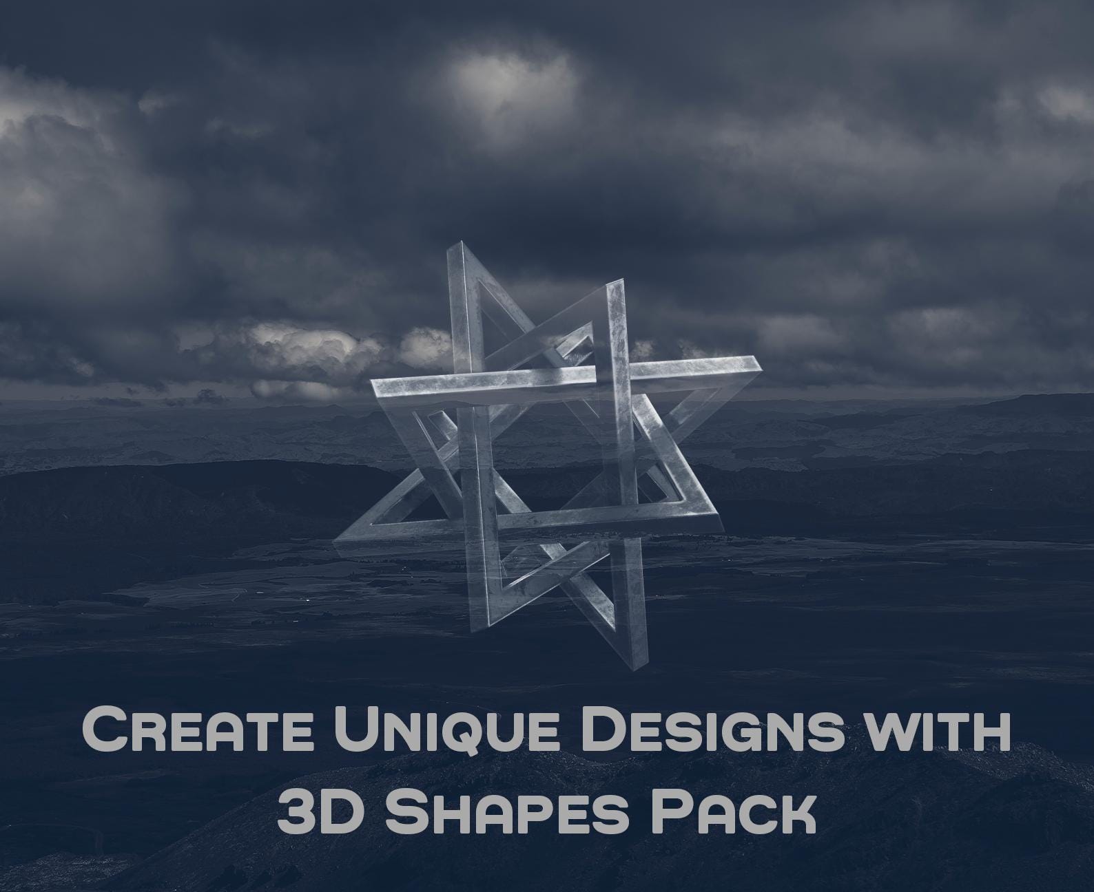 3D Shapes for Procreate and Photoshop | 3D Design Assets | 3D Glass and ...