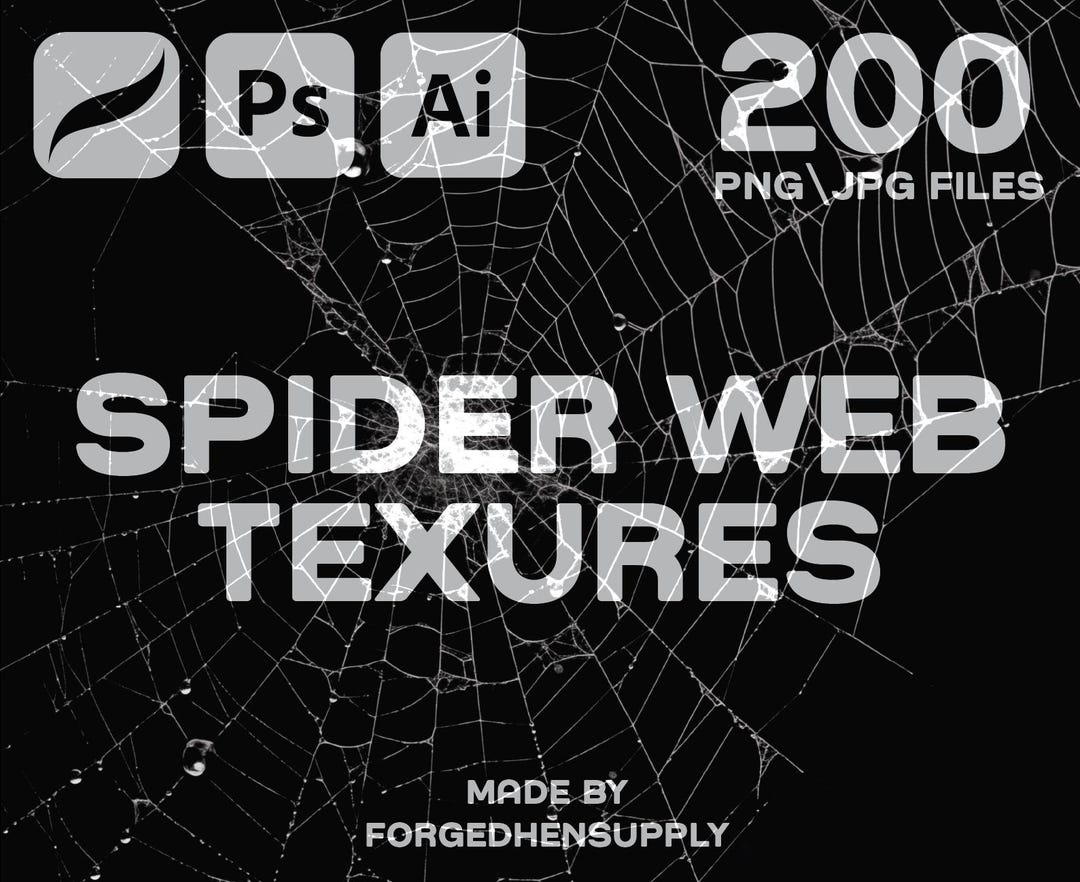200 Spider Web Textures – PNG Spider Web Overlays for Procreate ...