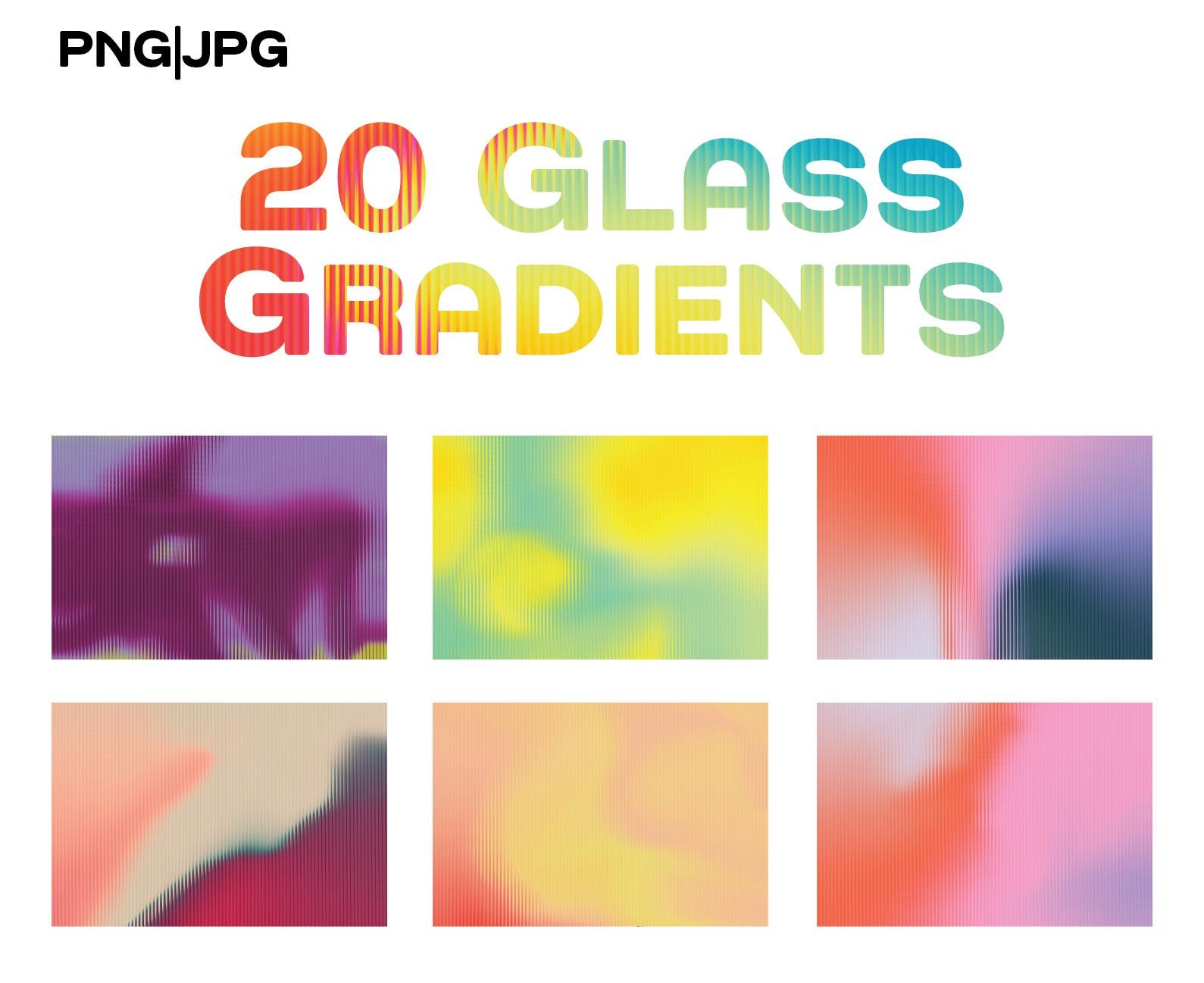 20 Glass Gradients for Designs Procreate Photoshop Illustrator Affinity ...