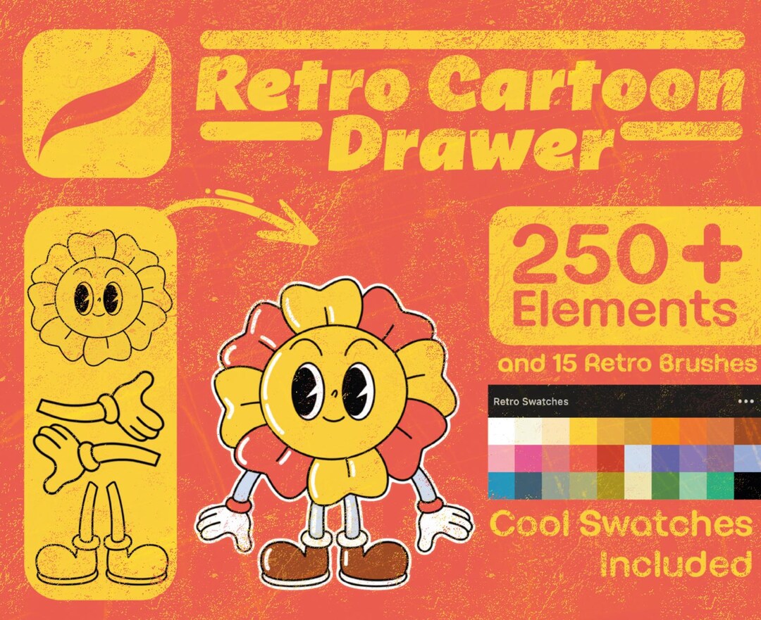 Retro Cartoon Characters Creator for Procreate | Vintage Characters ...
