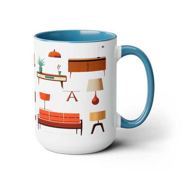 Mid Century Mug - Etsy