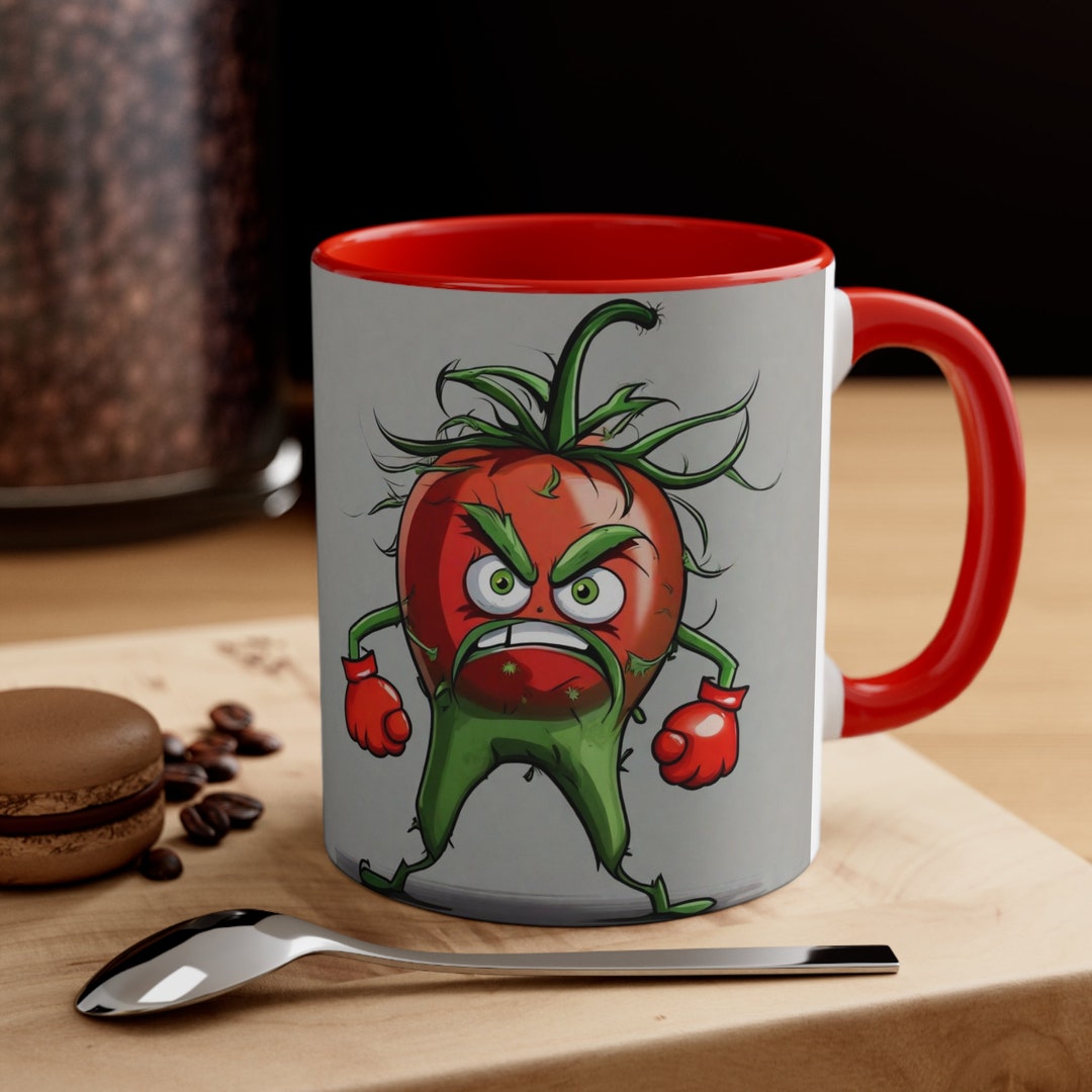 Boxing Tomato Mug Angry Tomato Cartoon Mug Cartoon Tomato Mug Angry ...