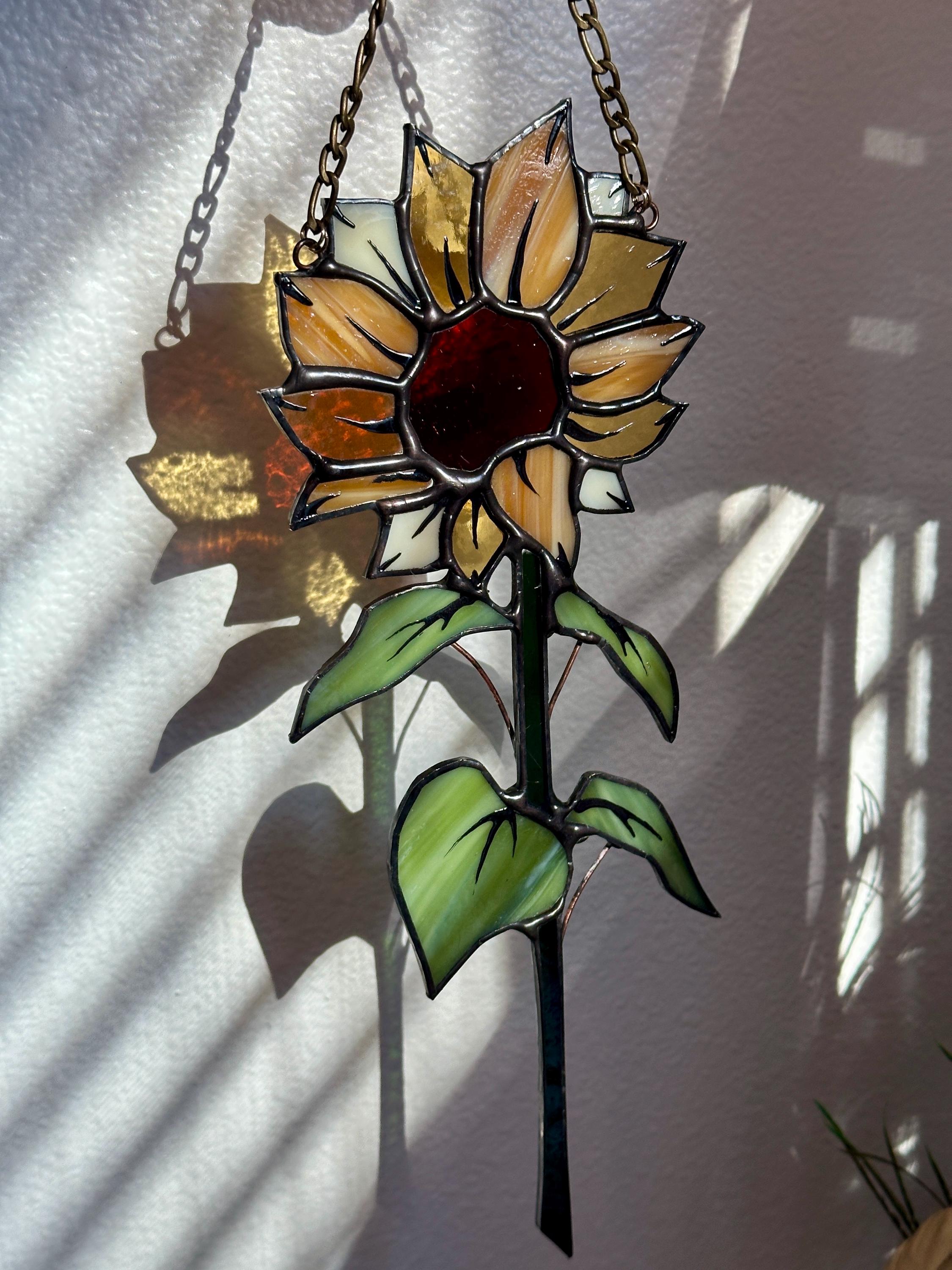 Sunflower Gift Handcrafted Stained Glass Sun Flower Perfect Valentine’s ...