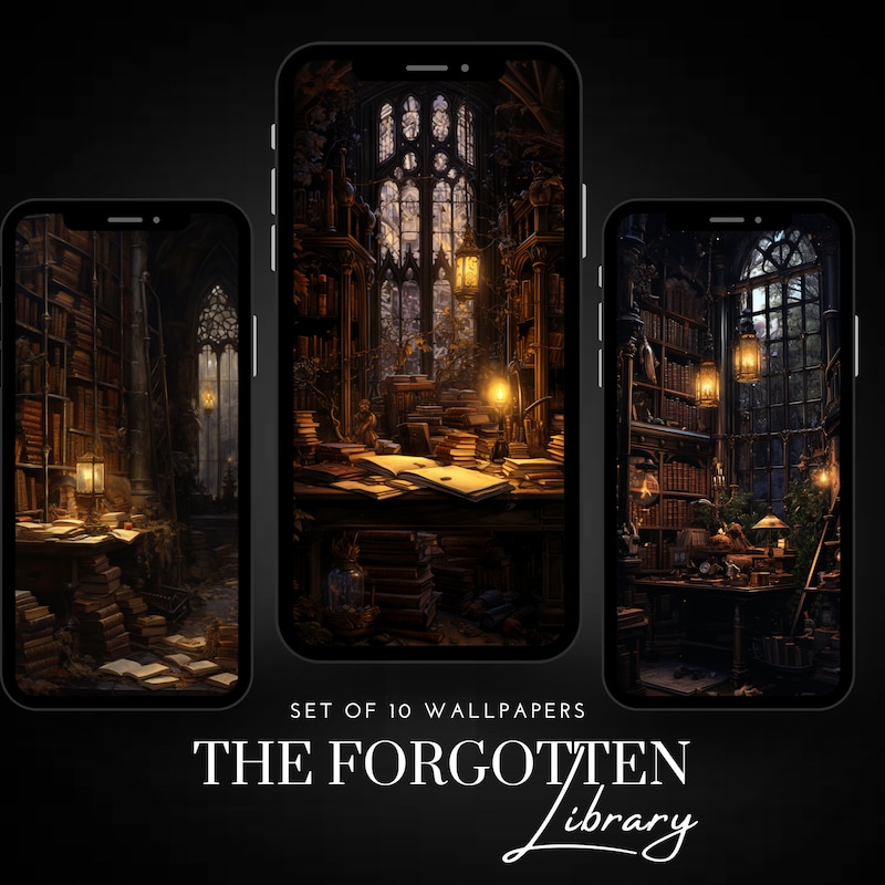 Witchy Library Wallpaper - Etsy