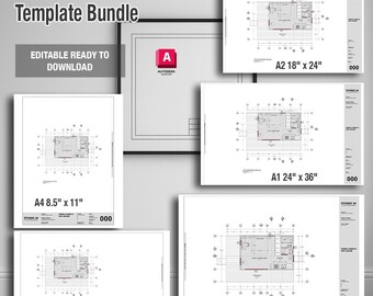 Architect Title Block Template Bundle - A0 A1 A2 A3 A4 - Autocad Layouts - Editable DWG PDF ...