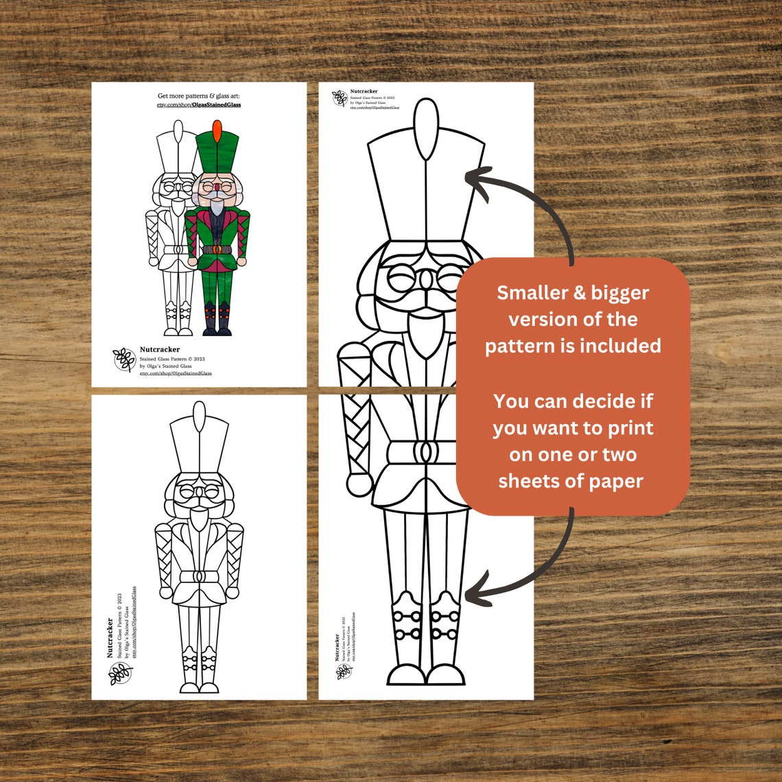 Nutcracker Stained Glass Pattern: Christmas Decor Template (PDF Pattern ...
