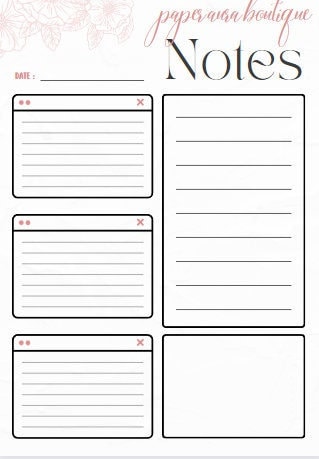 Cute Printable Note Sheet Instant Downloadminimal - Etsy