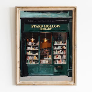 Stars Hollow Library Vintage Printable Wall Art, Autumn Cozy Room Decor ...