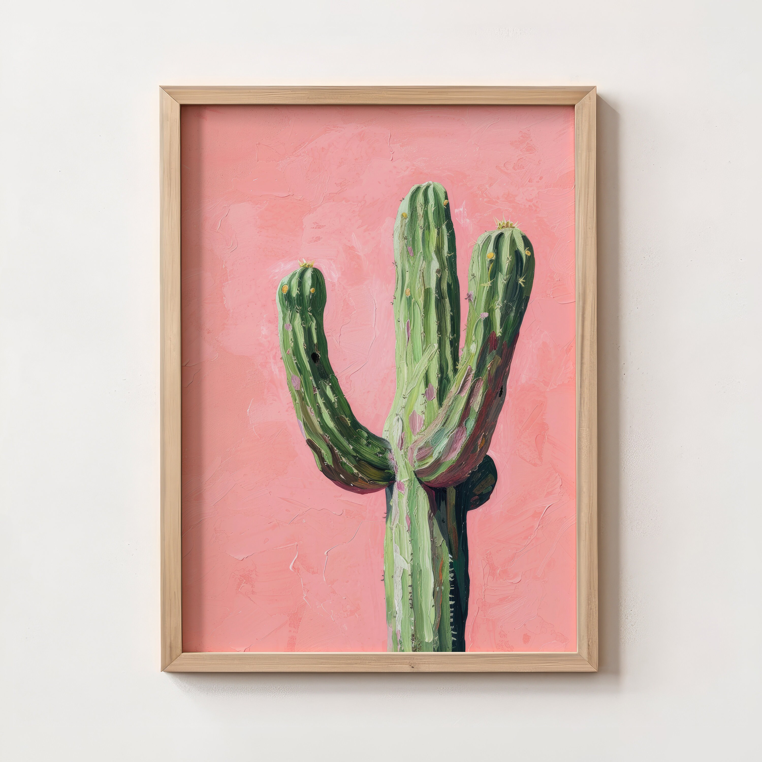 Cactus Girly Printable Wall Art, Trendy Western Pink Printable, Preppy ...