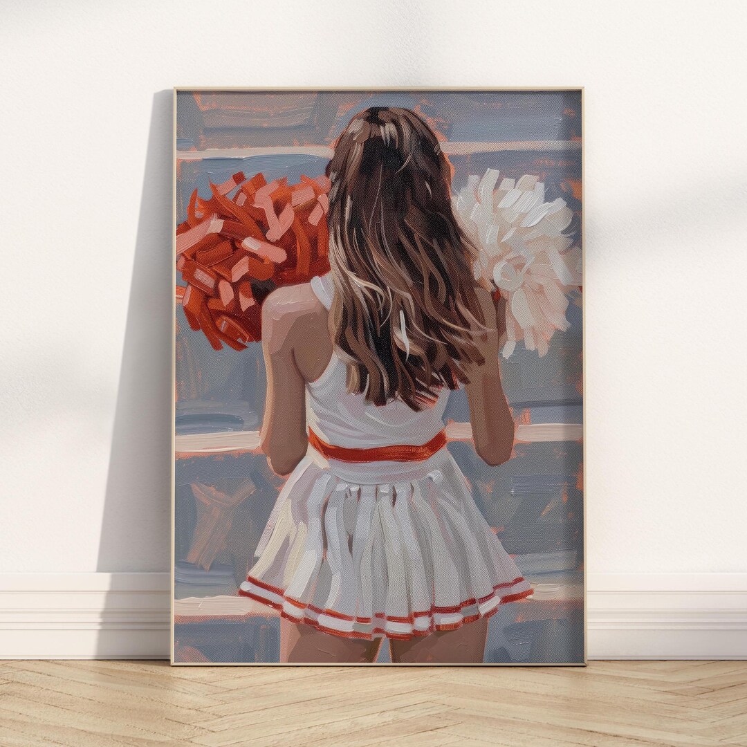 Cheerleader Printable Wall Art, Preppy Room Decor, Girly Football ...