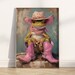 Preppy Frog With Cowgirl Hat & Boots Girly Printable Wall Art, Pink ...