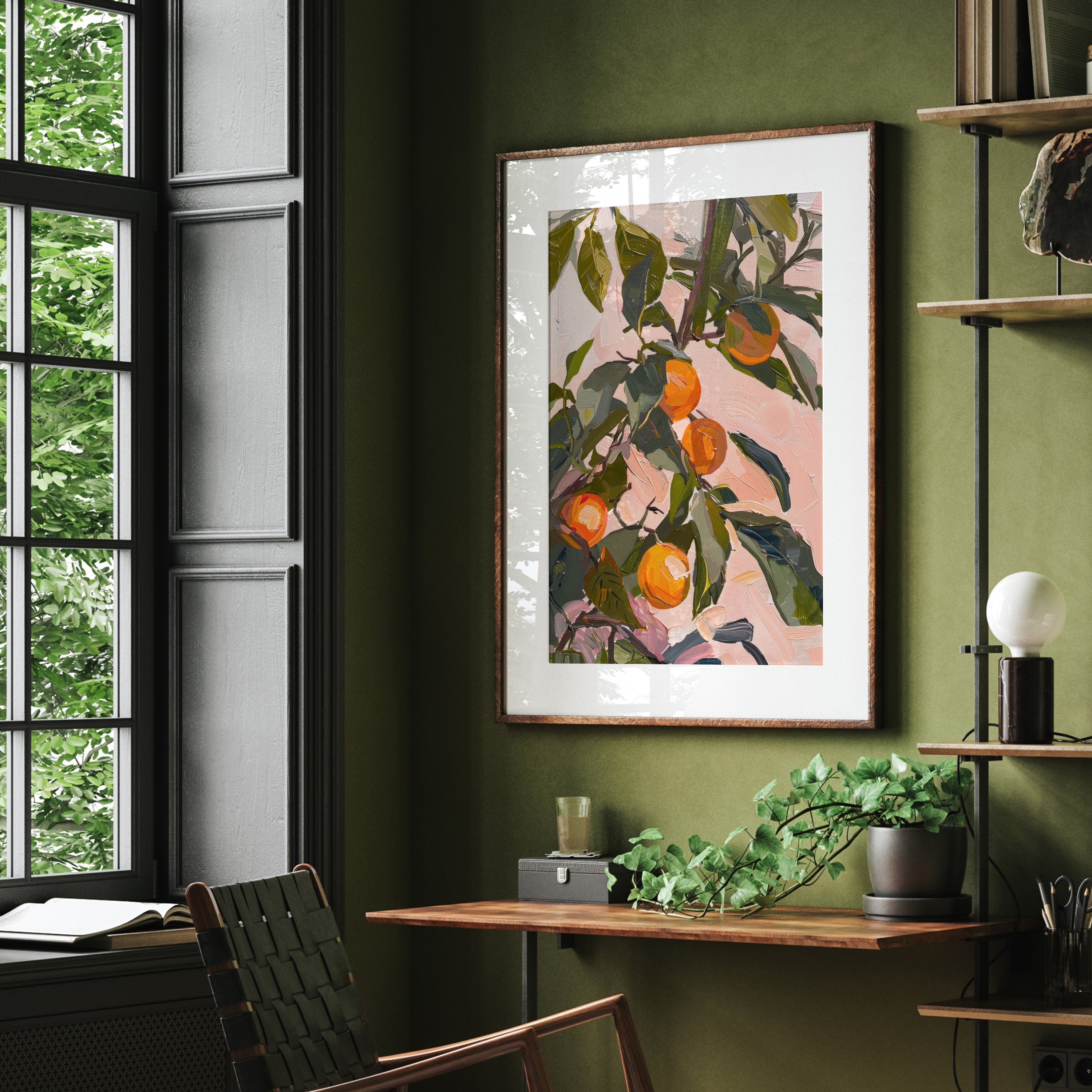 Orange Tree Art Printable Wall Art, Trendy Mediterranean Spring Prints ...