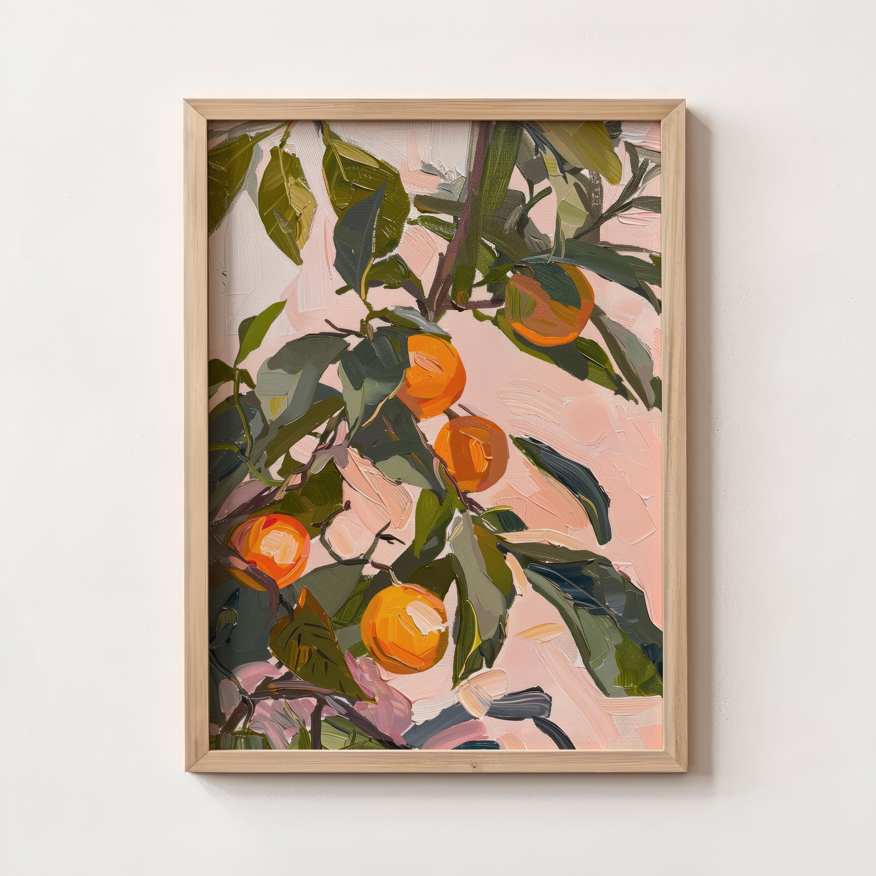 Orange Tree Art Printable Wall Art, Trendy Mediterranean Spring Prints ...