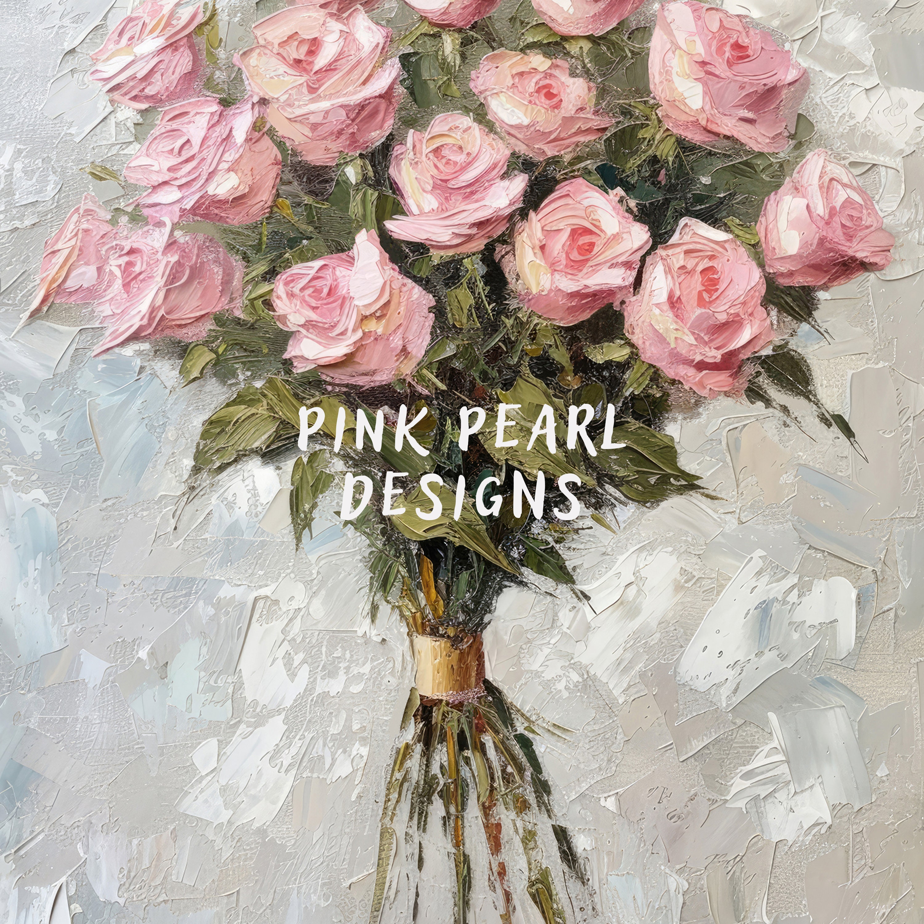 Pink Roses Bouquet Printable Wall Art, Trendy Valentine Printable ...