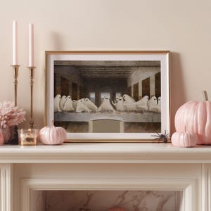 Last Supper of Ghosts Printable Wall Art, Vintage Halloween Decor ...