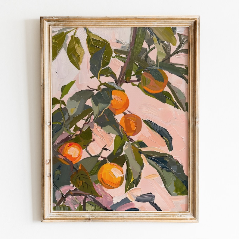 Orange Tree Art Printable Wall Art, Trendy Mediterranean Spring Prints ...
