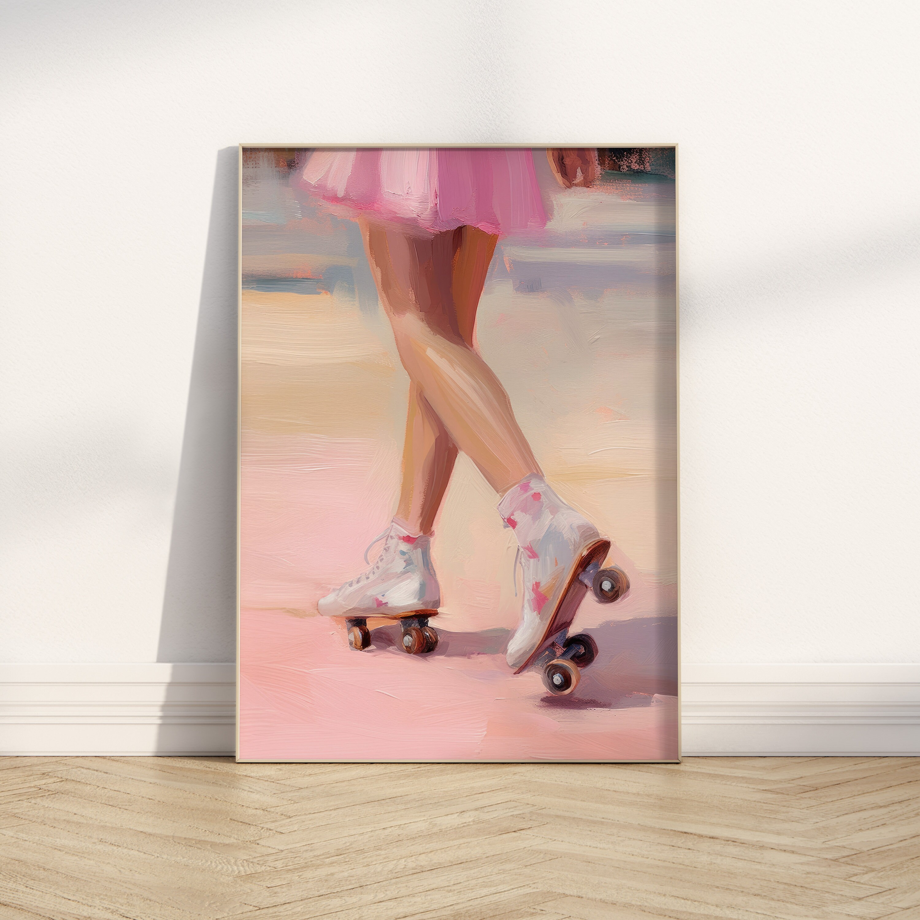 Roller Skate Preppy Wall Art Print, Vintage Roller Skates Printable Art ...