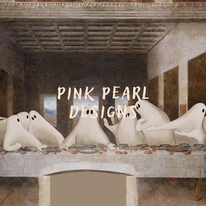 Last Supper of Ghosts Printable Wall Art, Vintage Halloween Decor ...