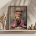 Preppy Frog With Cowgirl Hat & Boots Girly Printable Wall Art, Pink ...