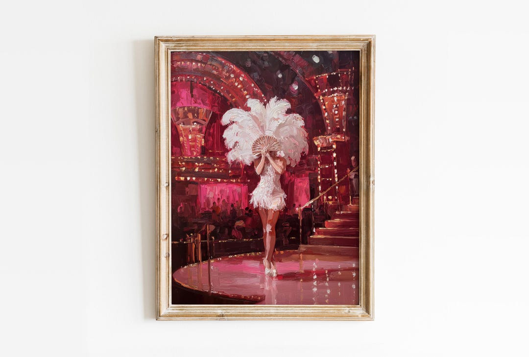 Las Vegas Showgirl Burlesque Print: Preppy TLOAS Room Decor, Funky Pink ...