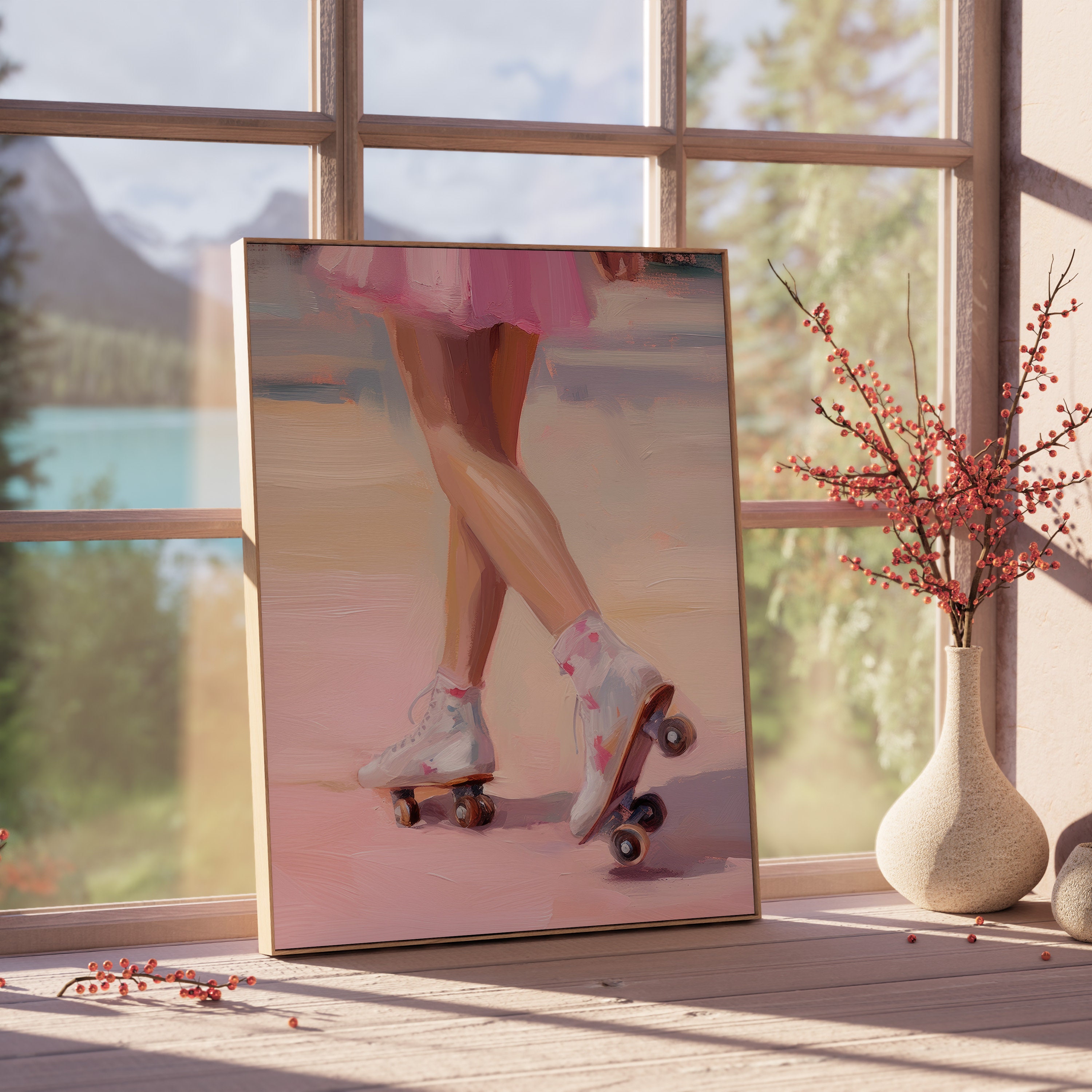 Roller Skate Preppy Wall Art Print, Vintage Roller Skates Printable Art ...