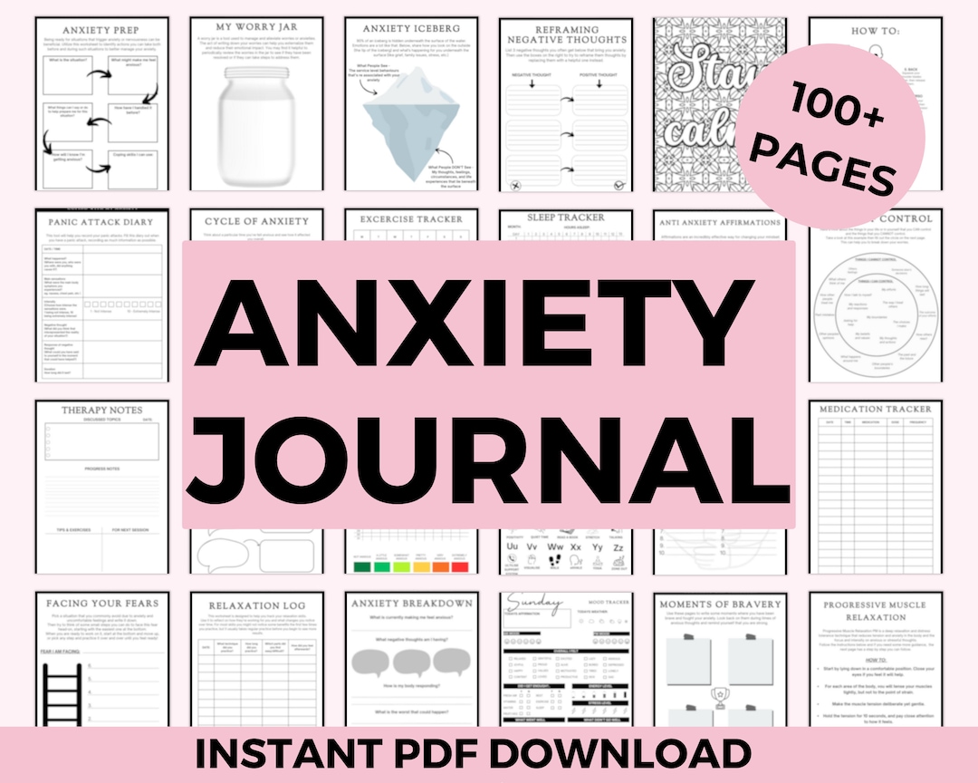 Anxiety Journal, Mental Health Journal, Therapy Journal, Wellness ...