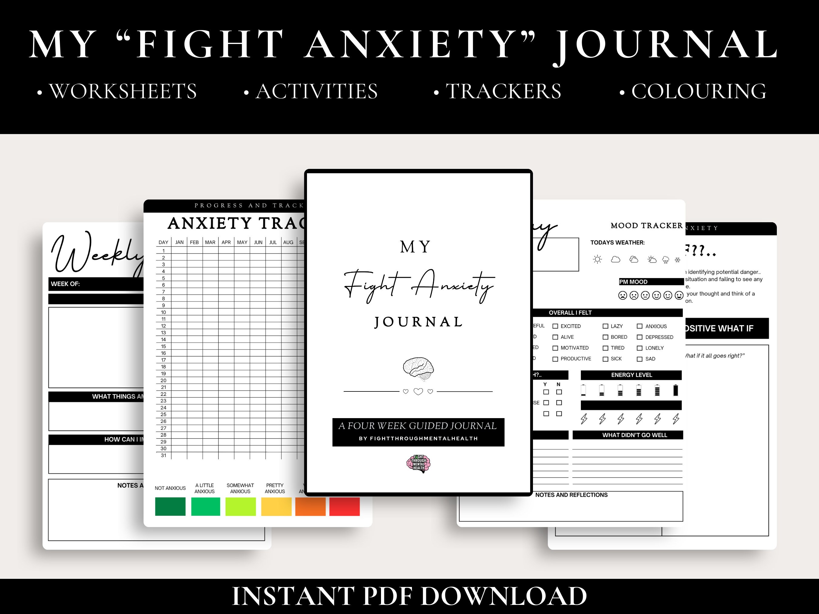 Anxiety Journal, Mental Health Journal, Therapy Journal, Wellness ...