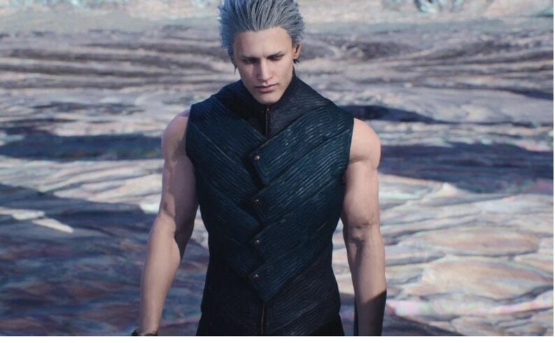 Vergil Devil May Cry 5 DMC5 Blue and Black Vest Handmade - Etsy