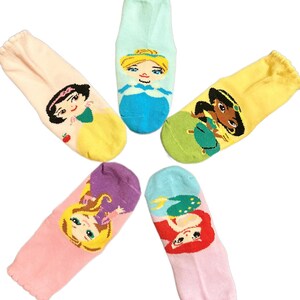 5 Princess Crew Socks 1-3y 3-6y Anti-skid Baby Toddlers Kawaii Non-slip ...