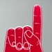 Foam Finger Sticker Red Sports Fan Decal Supportive Team Cheer Sticker ...