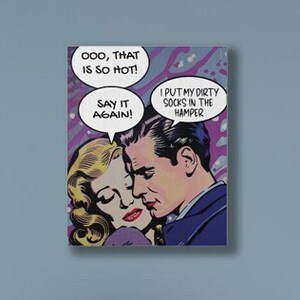 Quirky Laundry Room Comic Canvas Print Matte Stretched Unique Home ...