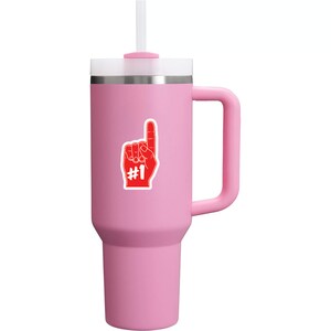 Foam Finger Sticker Red Sports Fan Decal Supportive Team Cheer Sticker ...