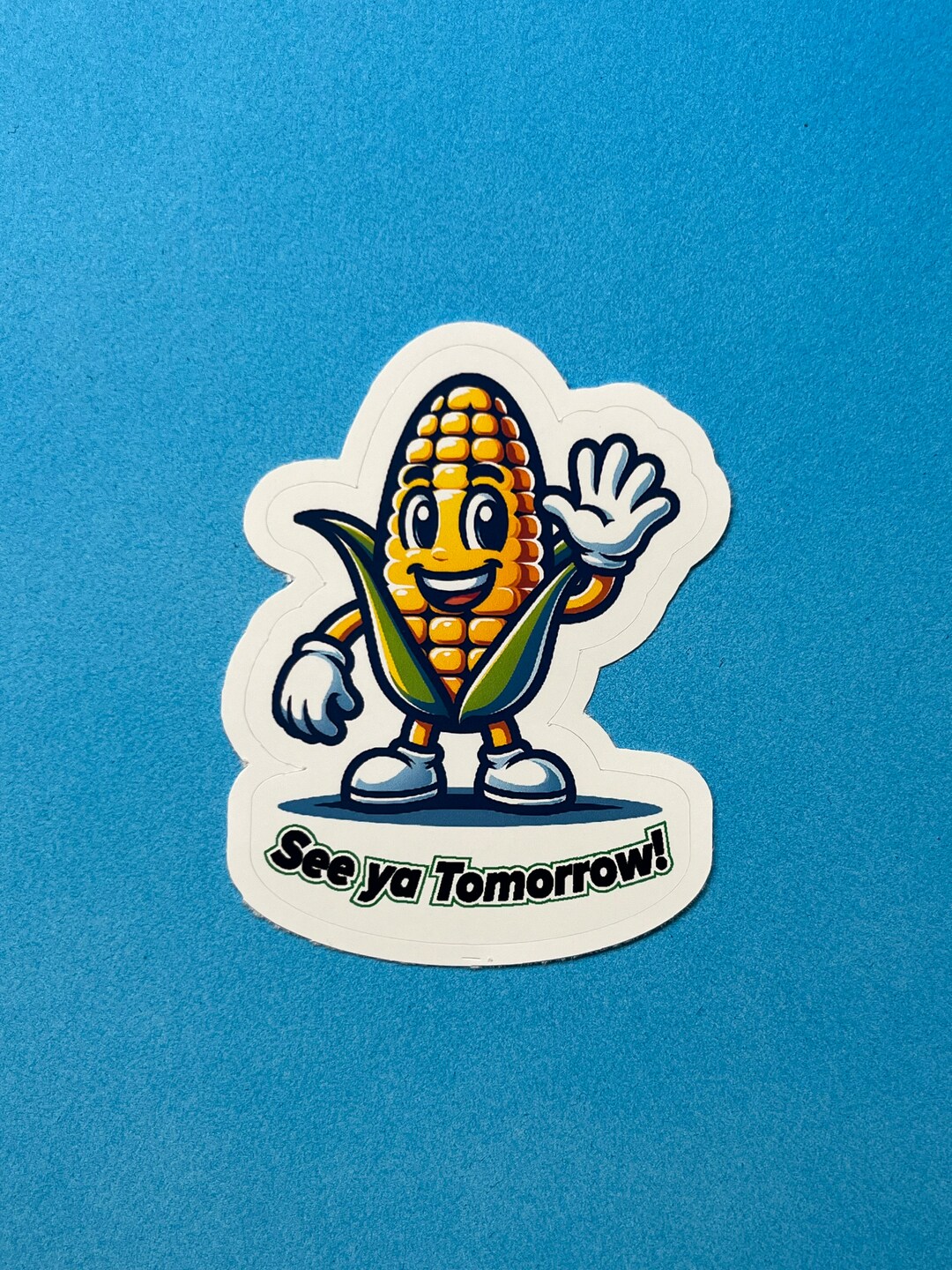 Cute Corn Character Sticker Funny Cartoon Food Vinyl Decal Harvest ...